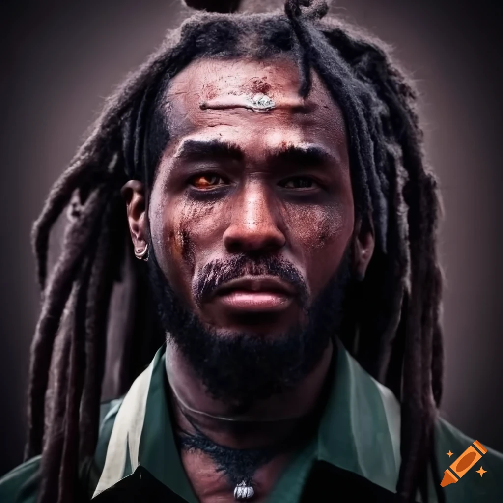 Black man with dreadlocks and rasta beanie wearing black suit jacket ...