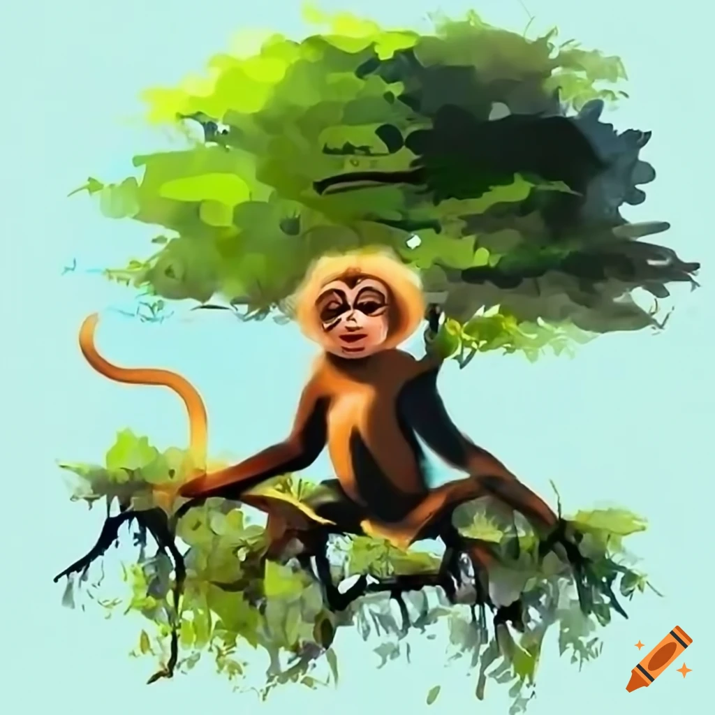 Monkey on a tree on Craiyon
