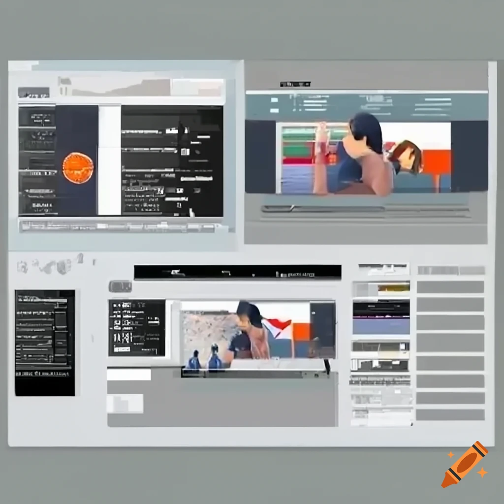 Website interface design for a digital designer portfolio on Craiyon