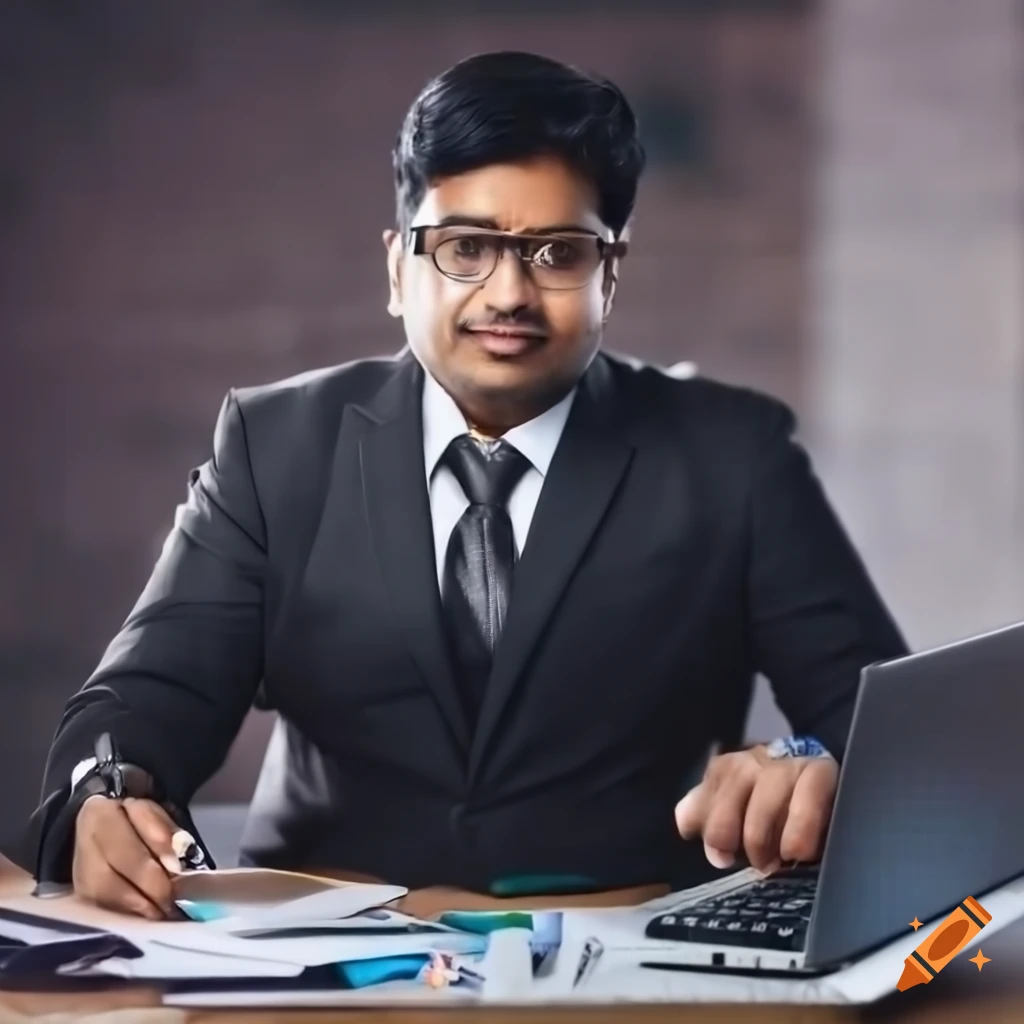 Indian male accountant with calculators wearing white t-shirt and black ...