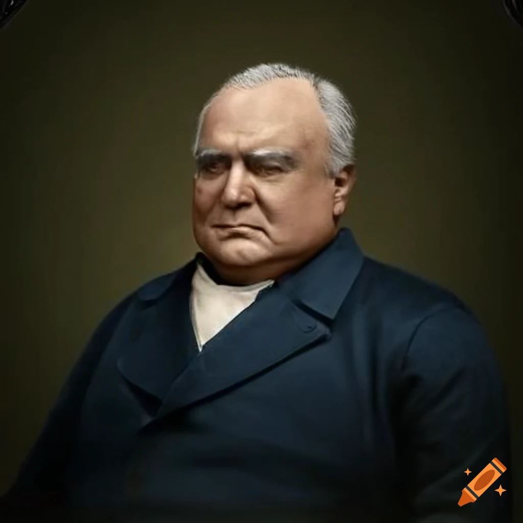 Distinguished middle-aged man with stern expression and graying hair on ...