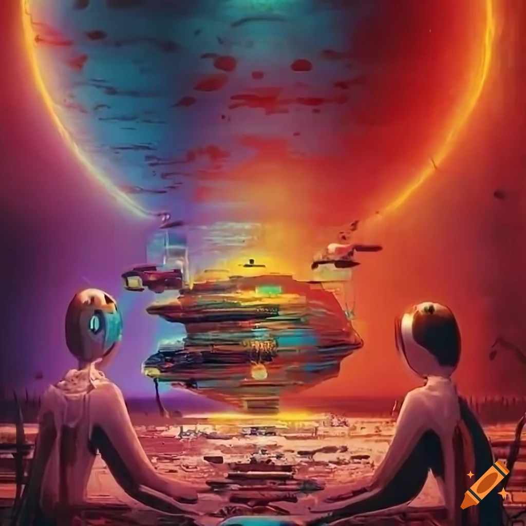 Organic machine art in 70s sci-fi style by Akira Toryiama on Craiyon