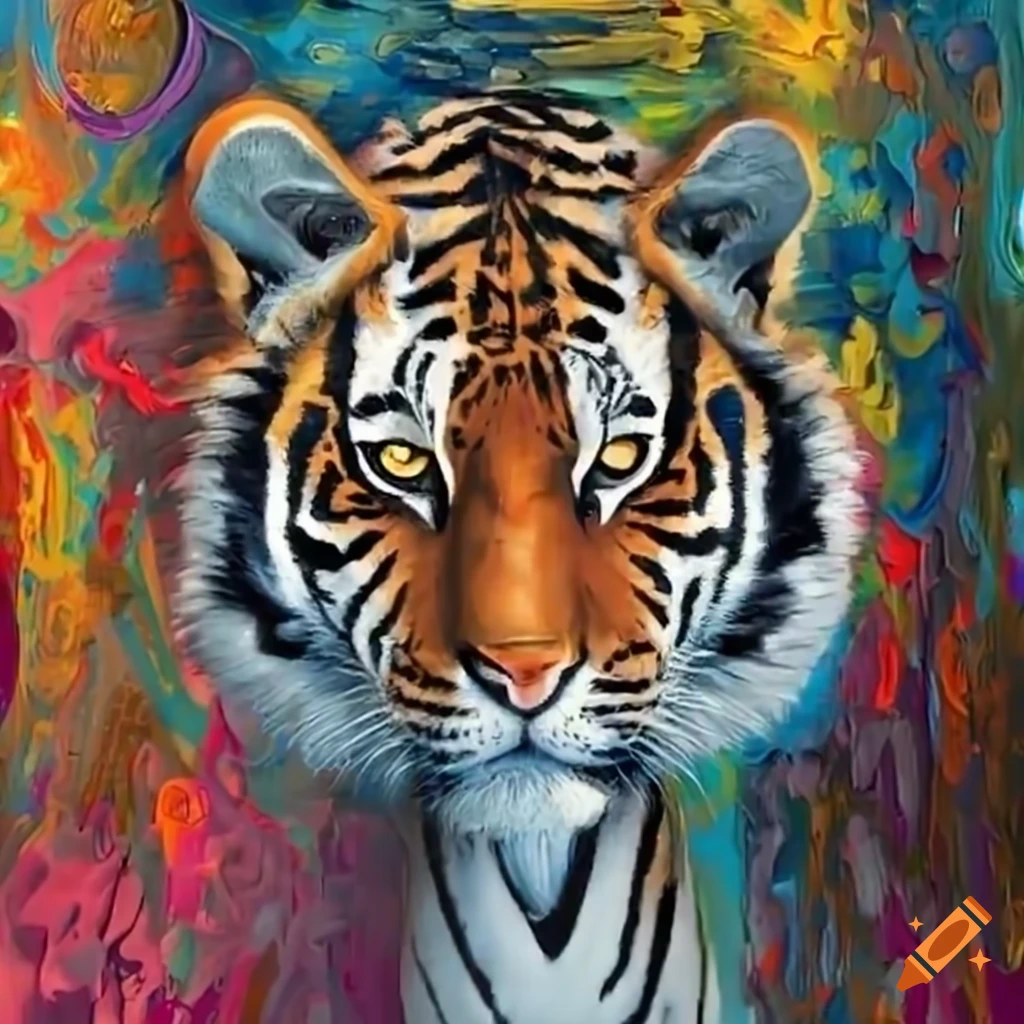 Rapper with a tiger head and glossy lips on Craiyon