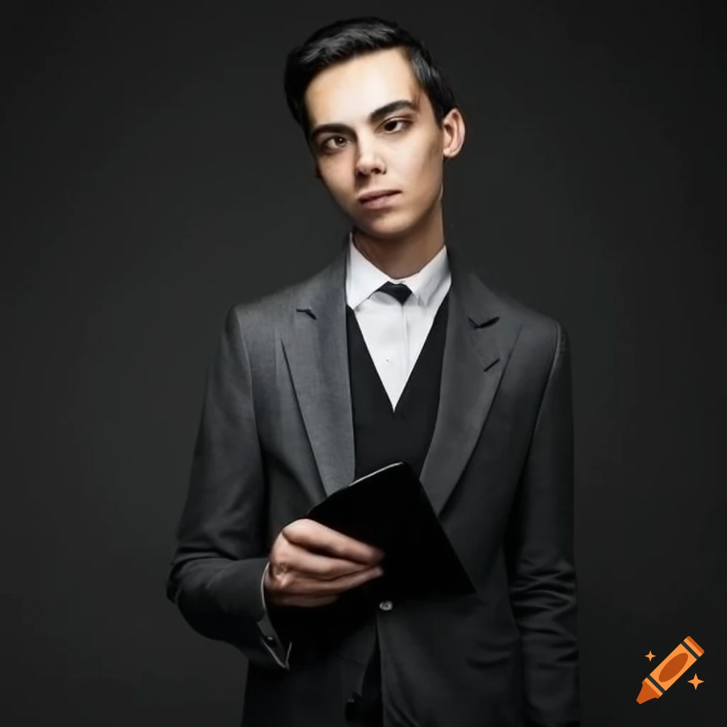 Professional portrait of a well-dressed person holding a resume with ...