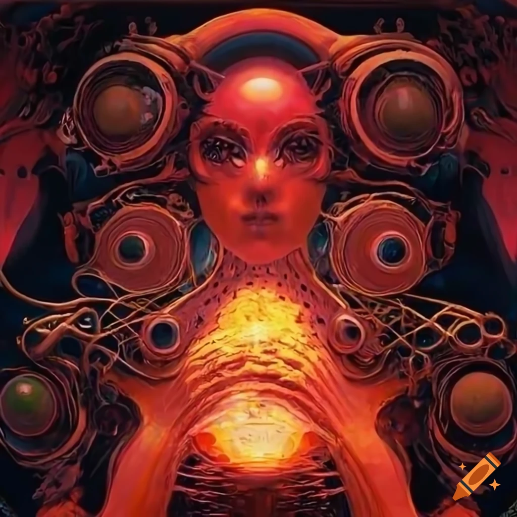 Abstract organic machine art in 4k 70s sci-fi style by akira toryiama ...