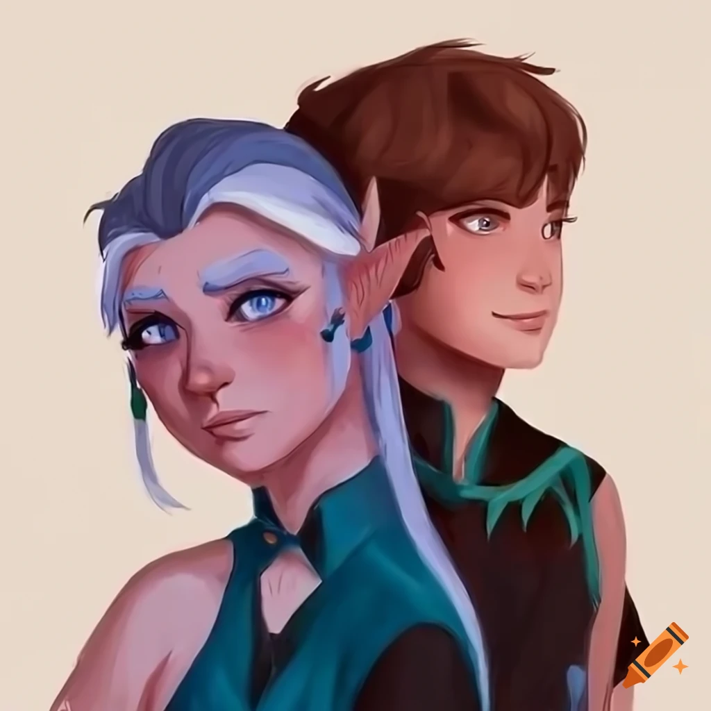 Cartoon style depiction of Rayla and Callum's child from The Dragon ...