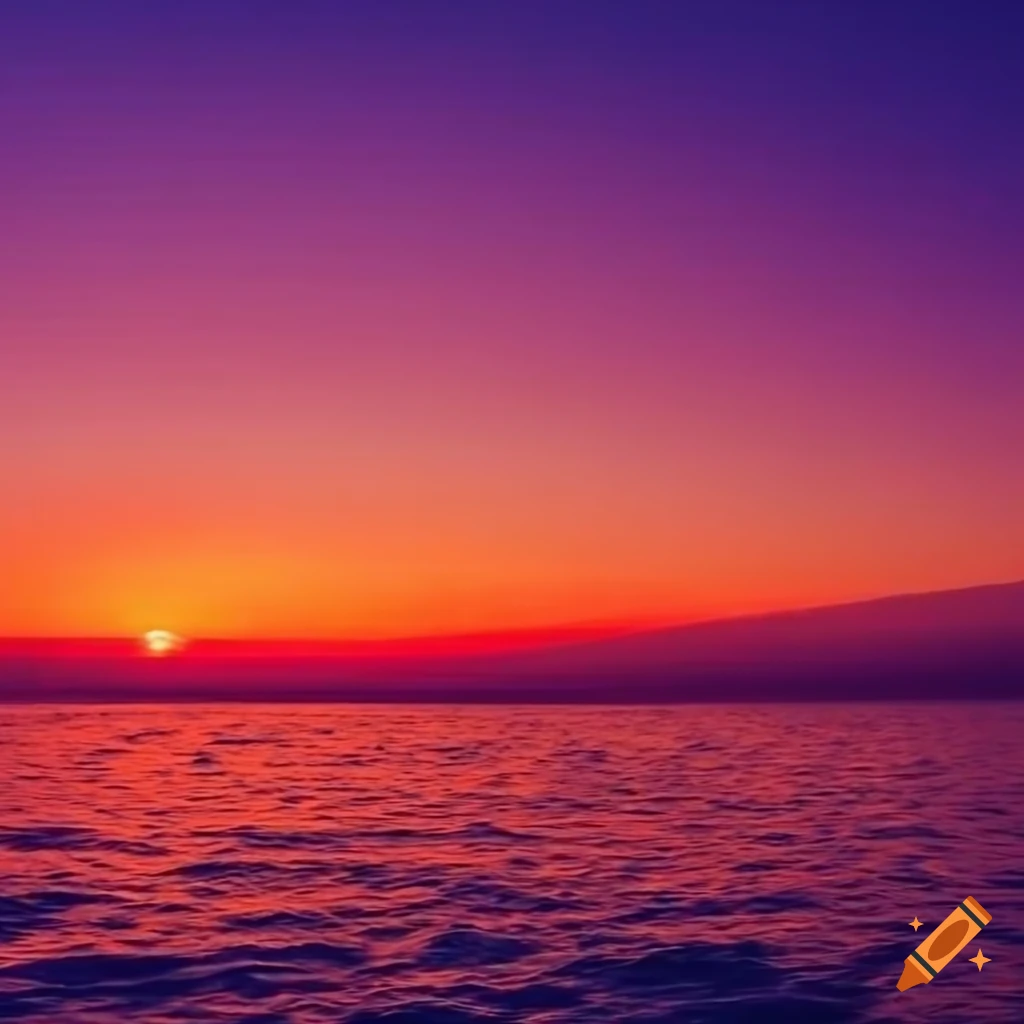 Vibrant sunset with orange, pink, and purple hues on Craiyon