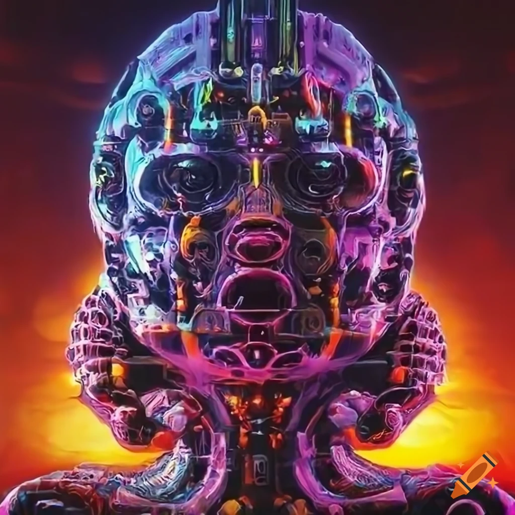 Abstract organic machine art in 70s sci-fi style by akira toryiama on ...