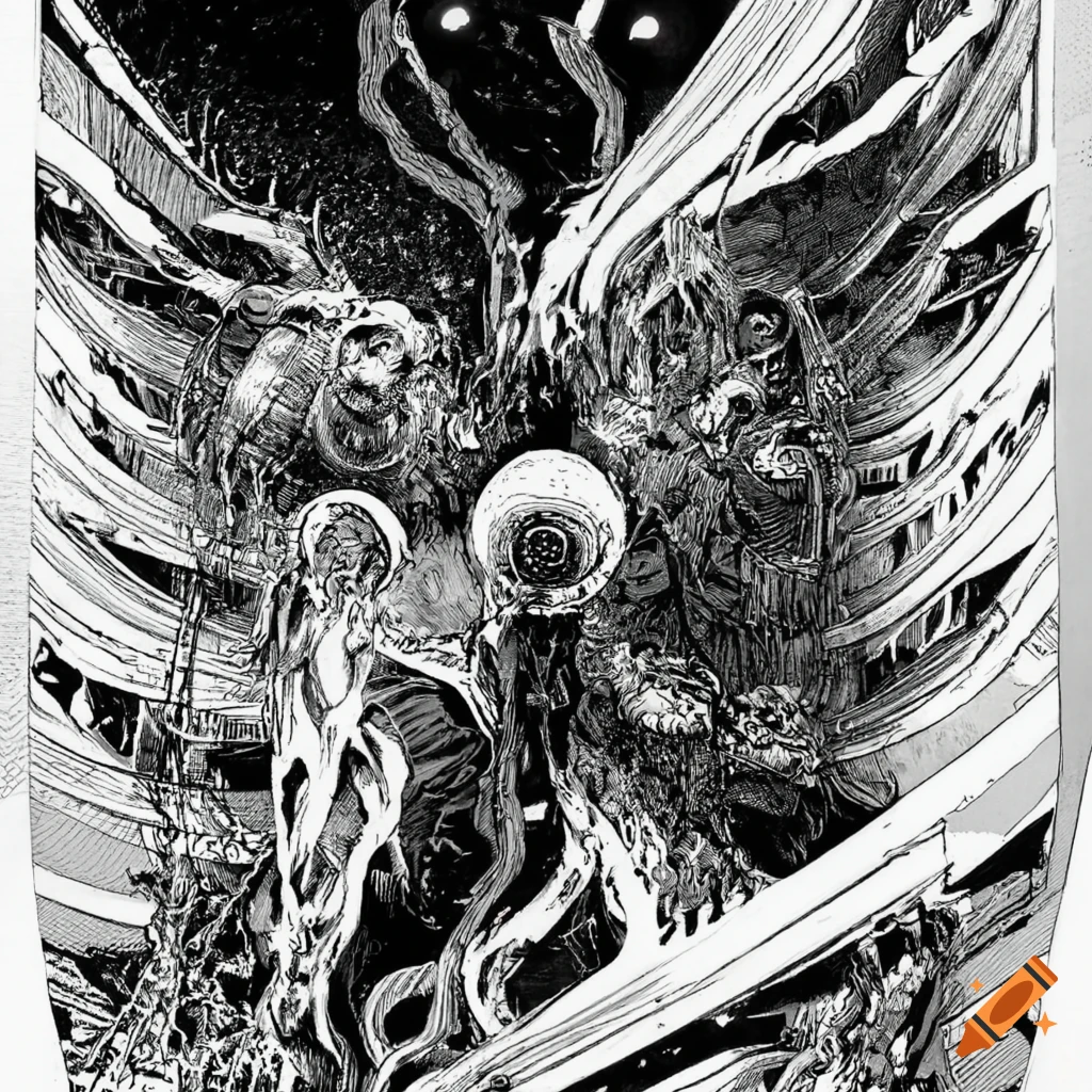 Hyper-technology black ink spaceship in a dynamic underworld view ...