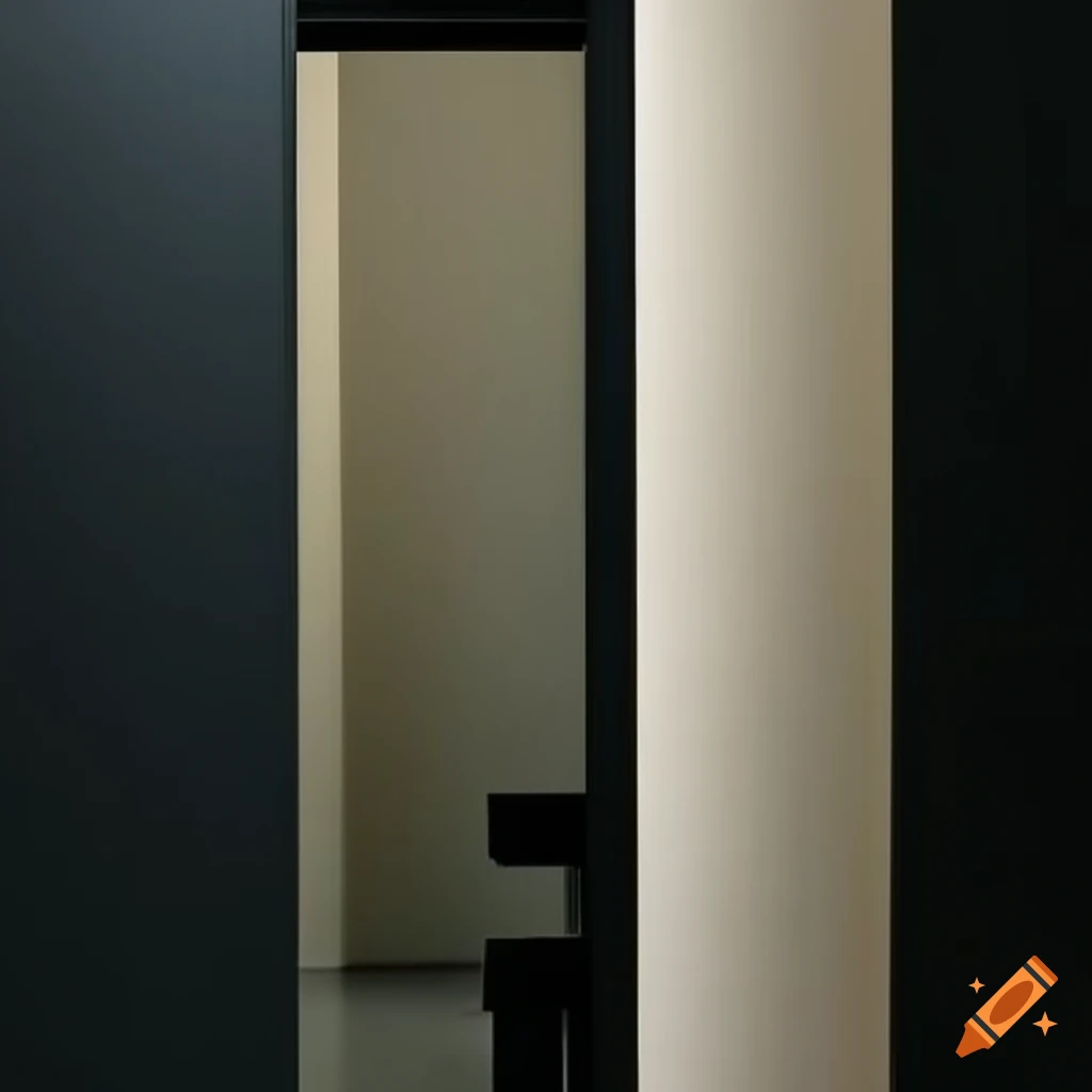 Artists in minimalist style rooms with one dark clean neutral color on Craiyon