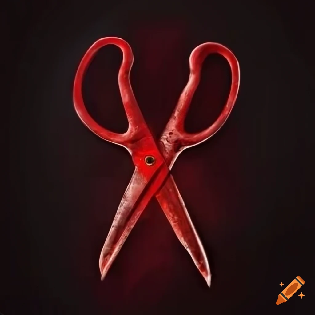 Scary Gothic album cover artwork with red glowing scissors on black ...