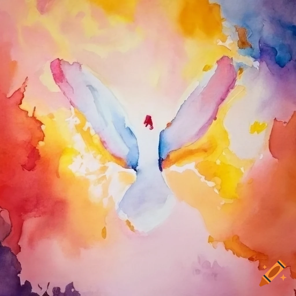 Minimalist watercolor and acrylic art inspired by the holy spirit on ...