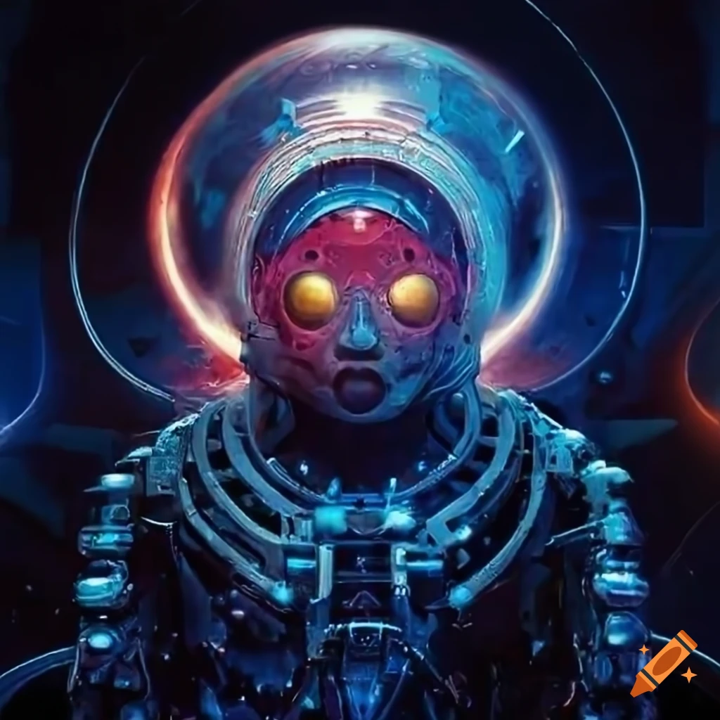 70s sci-fi organic machine art by Akira Toryiama on Craiyon