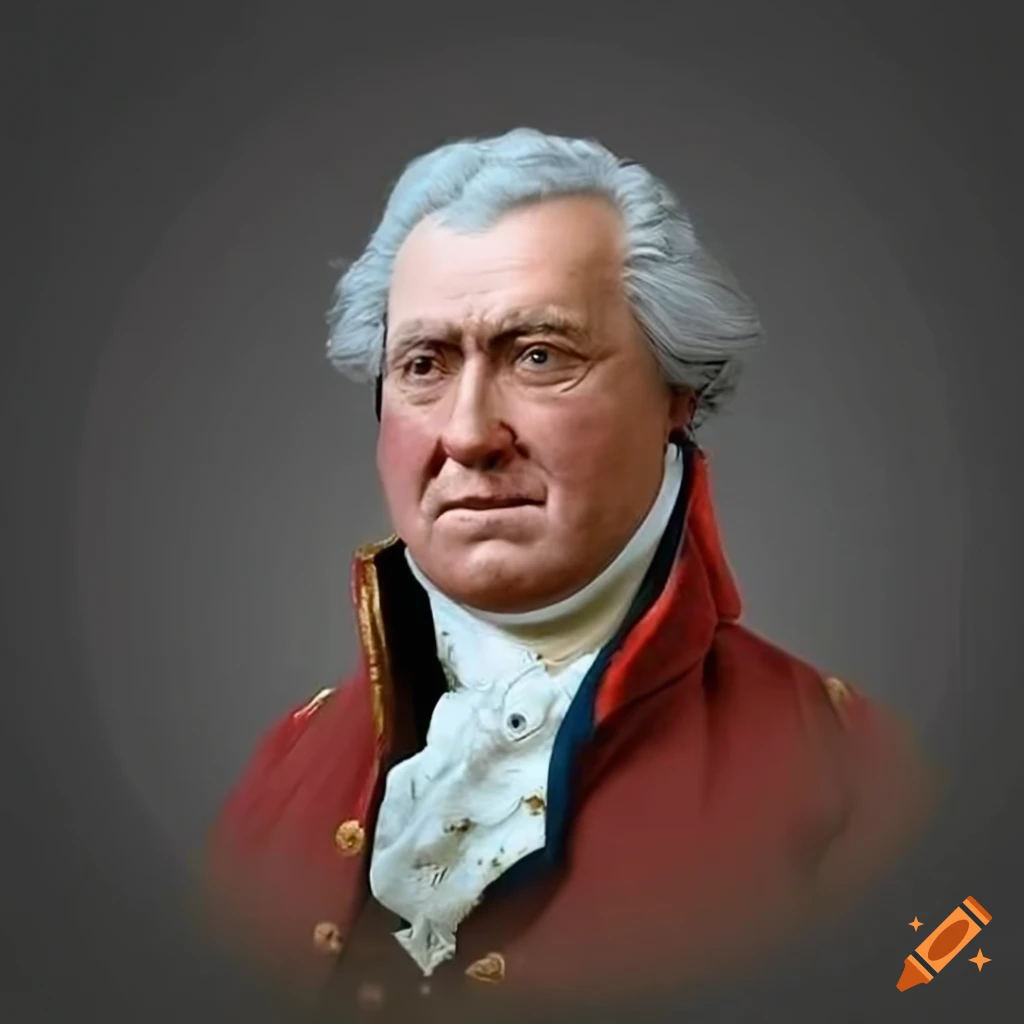 Distinguished middle-aged man with a stern expression and unique ...