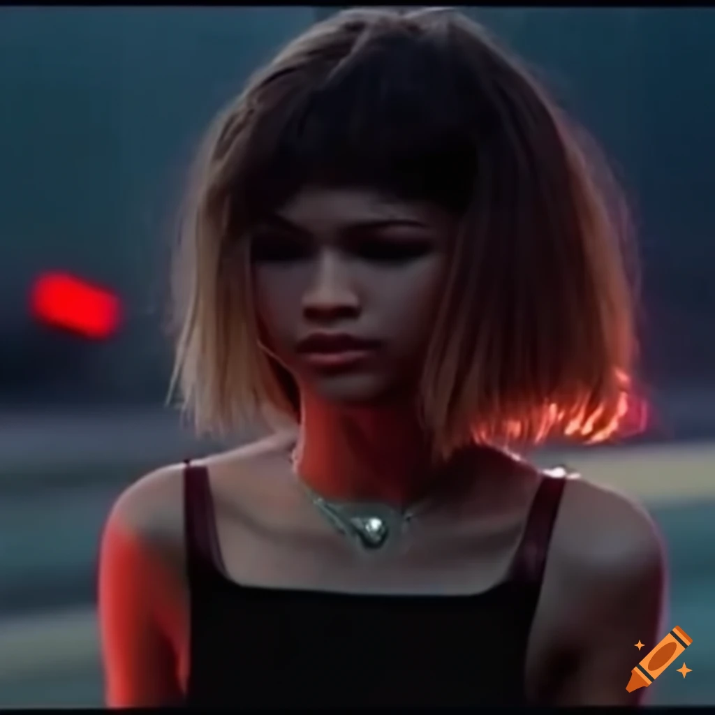 Vintage vhs style image mixing zendaya and bella hadid in a blade ...