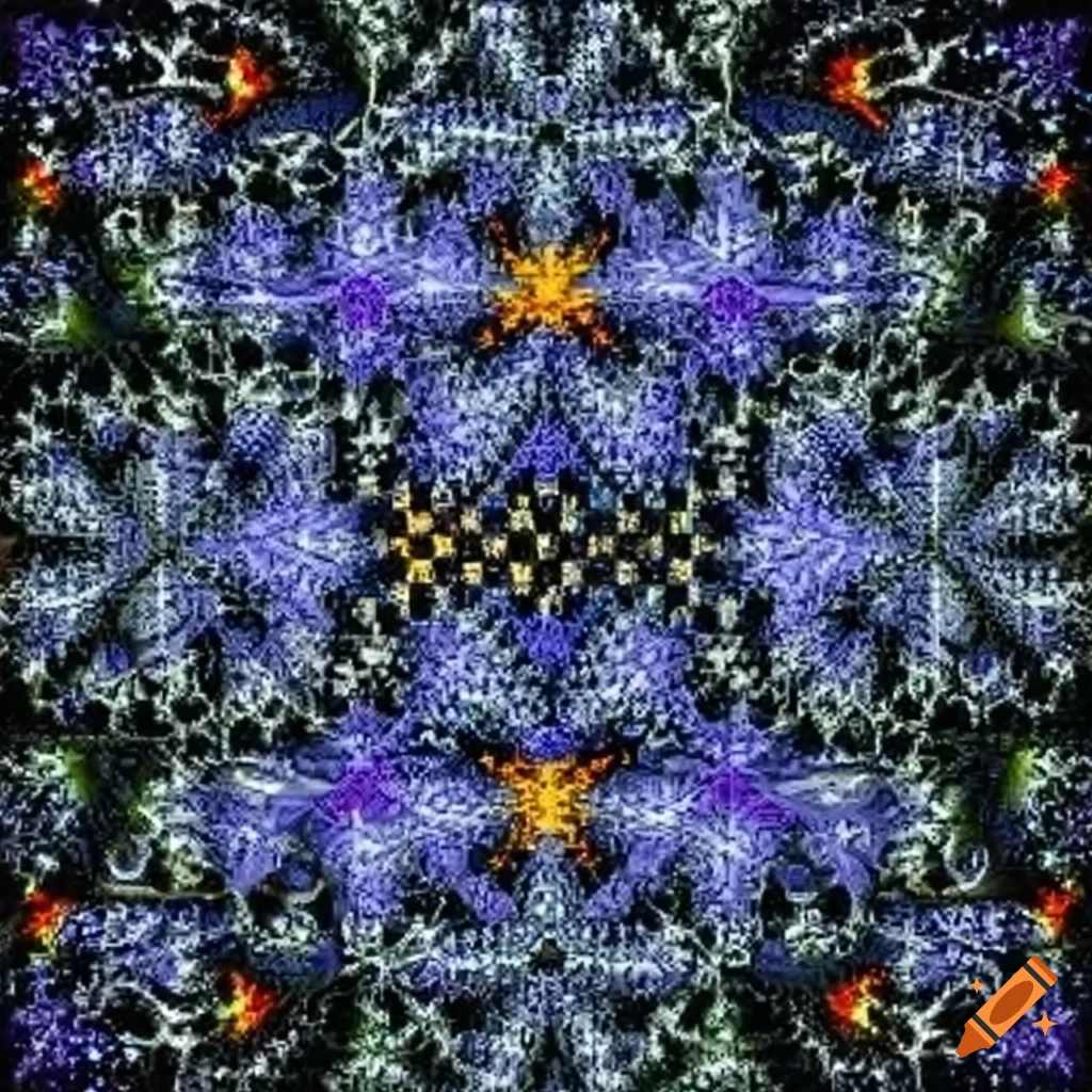 Intricate and infinite Sierpinski triangle fractal repetition on Craiyon