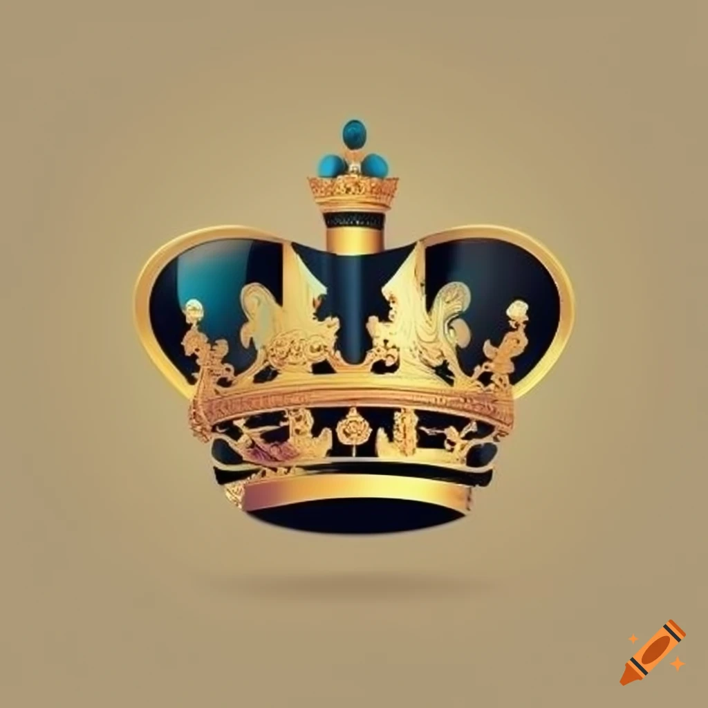 Royal company logo with black and gold colors and a crown element on ...