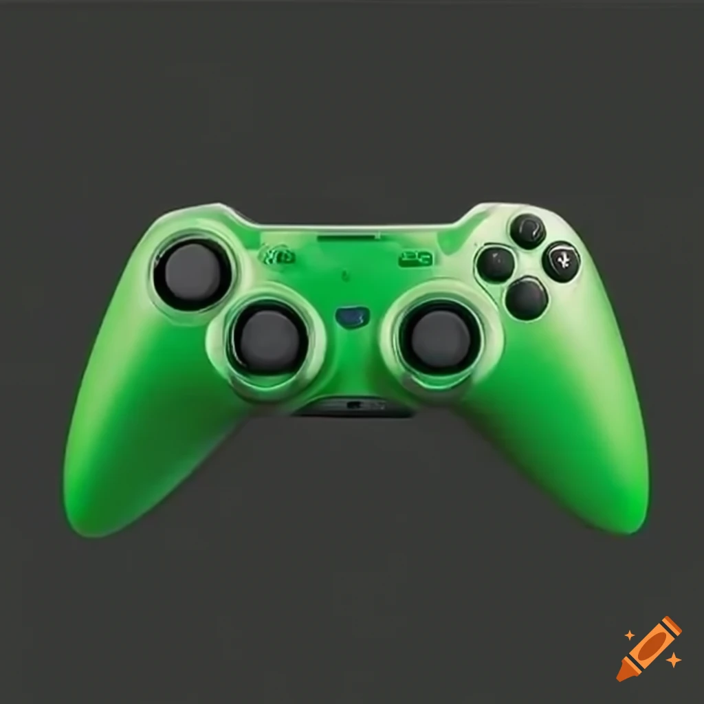 Green game controller with weapon ads instead of joysticks on Craiyon