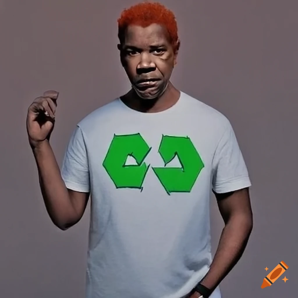 Denzel Washington with orange hair in a cosplay outfit on Craiyon