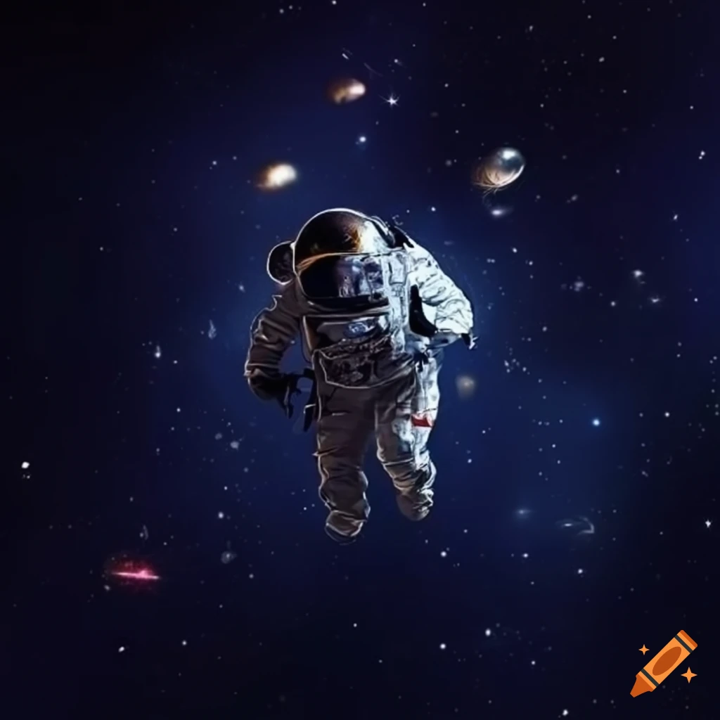 Edgy hip-hop album cover with astronaut in space on Craiyon