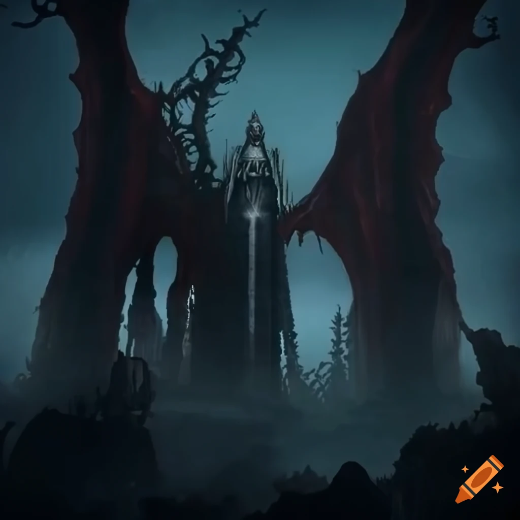 3D dark art masterpiece inspired by Tolkien's Silmarillion with Morgoth ...