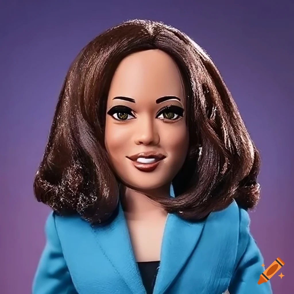 Intricately detailed Kamala Harris collectible doll in her winning ...