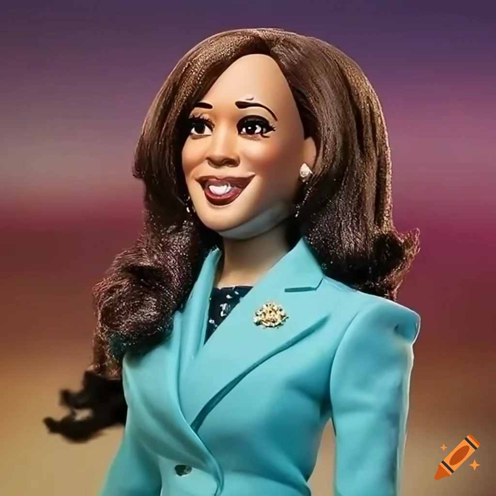 Kamala Harris collectible doll in iconic outfit on Craiyon