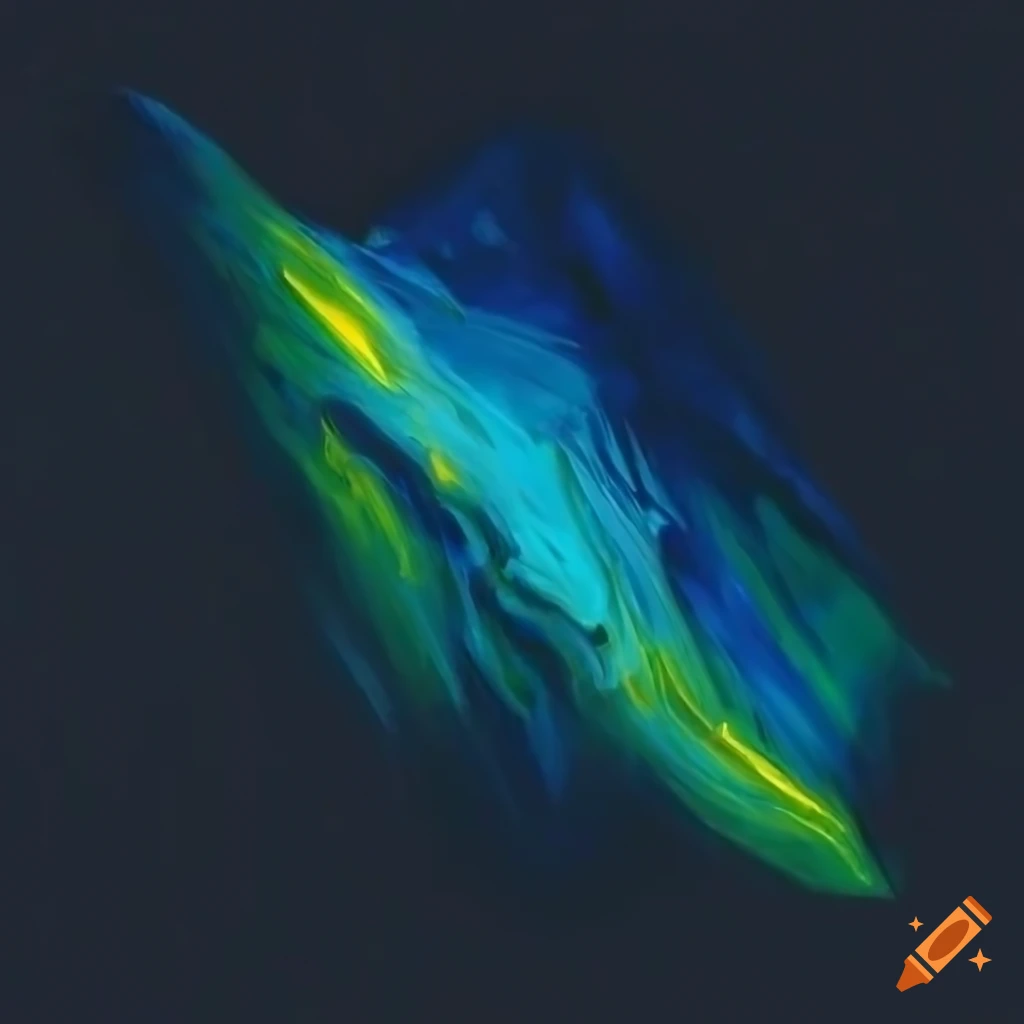 Impressionist dark abstract painting with dreamy atmosphere and clock ...