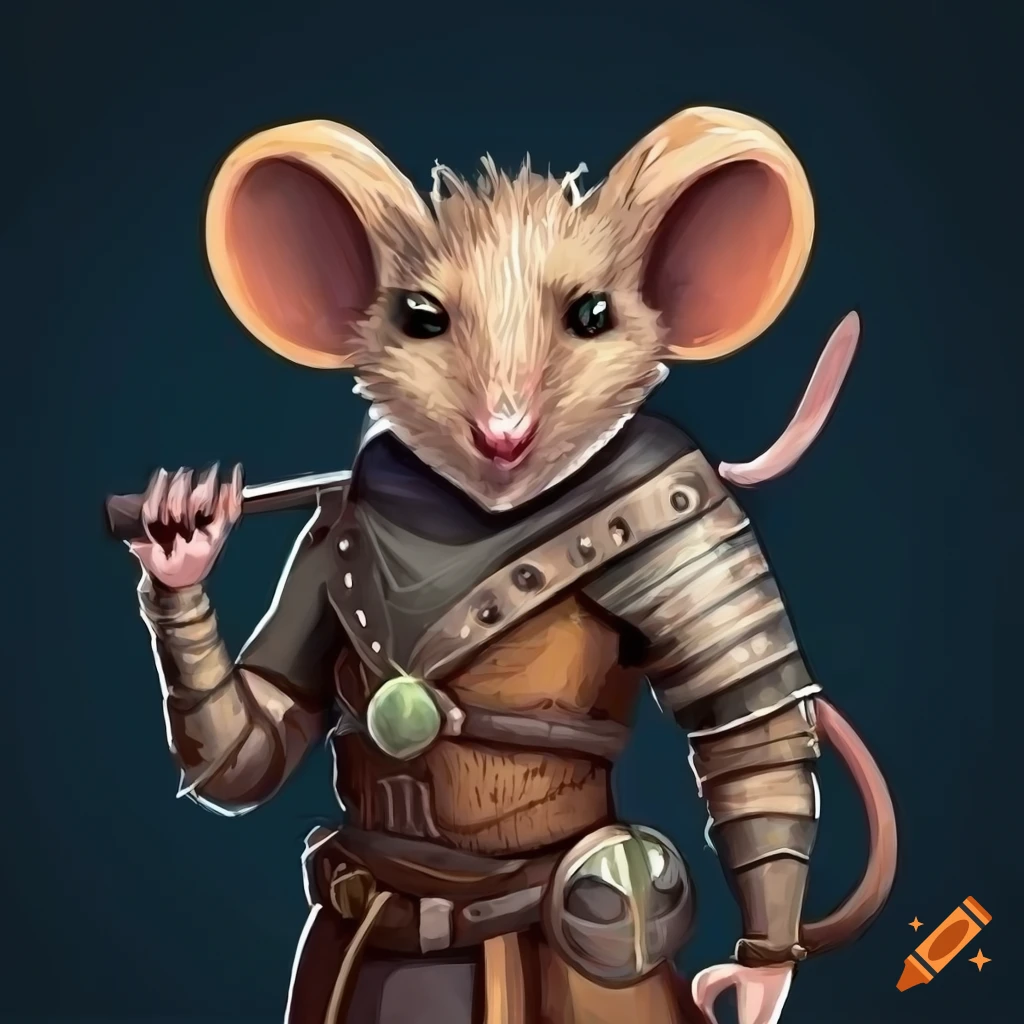Dnd mouse rogue in leather armor on Craiyon