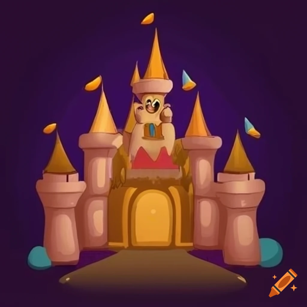 Gorgeous castle in a cartoon style on Craiyon