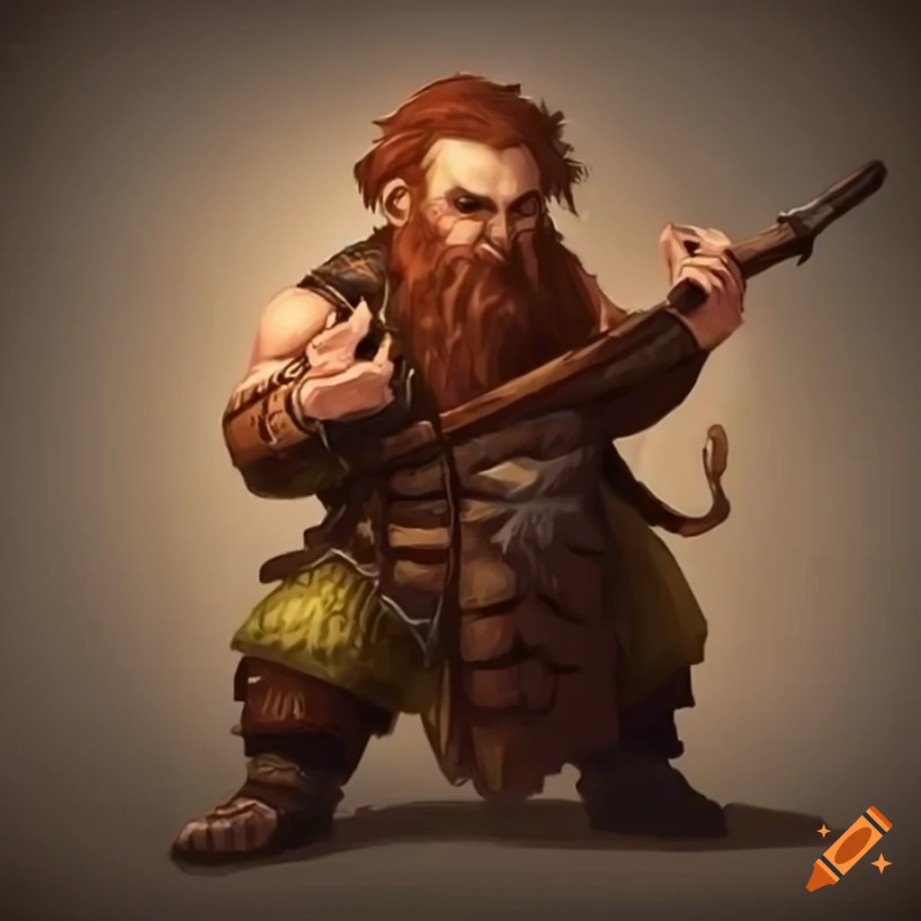 Mountain dwarf monk of the elements in d&d with white skin, brown eyes ...