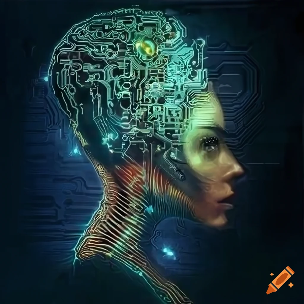 70s sci-fi organic machine art by akira toryiama blending brain and ...