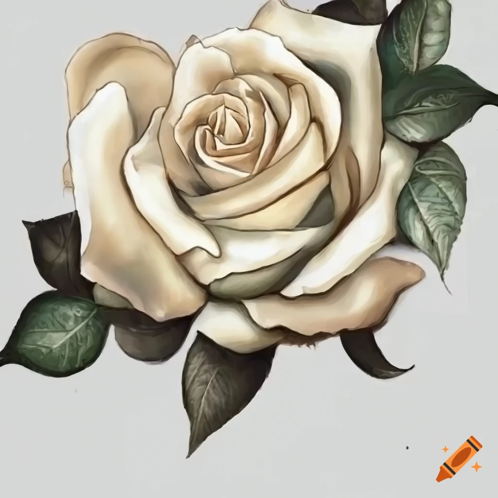 Ivory rose clipart on Craiyon