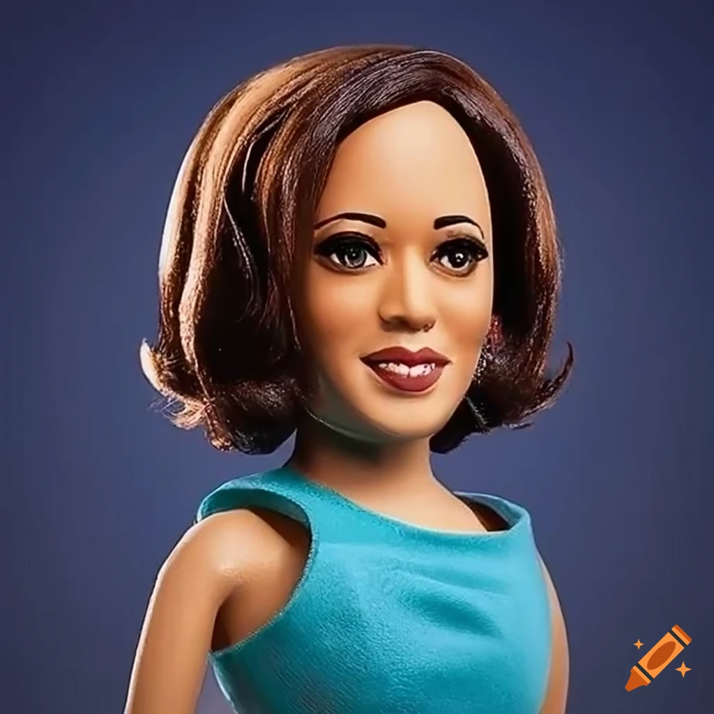 Intricately detailed Kamala Harris collectible doll in her winning ...