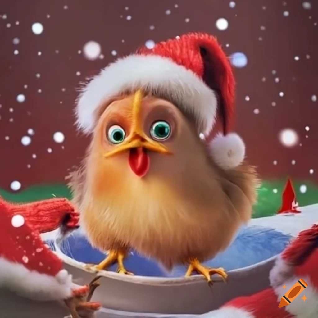 Christmas chickens inspired by famous movie characters on Craiyon