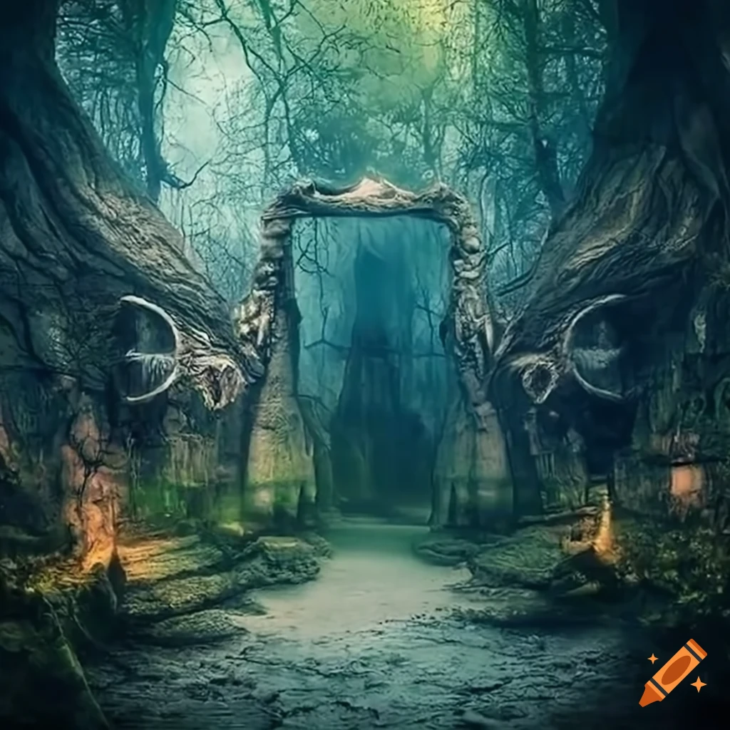 Enchanted magic school in a magical forest on Craiyon