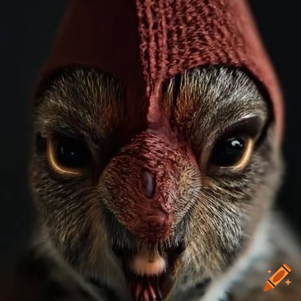 Squirrel dressed as Darth Sidious in a realistic depiction on Craiyon