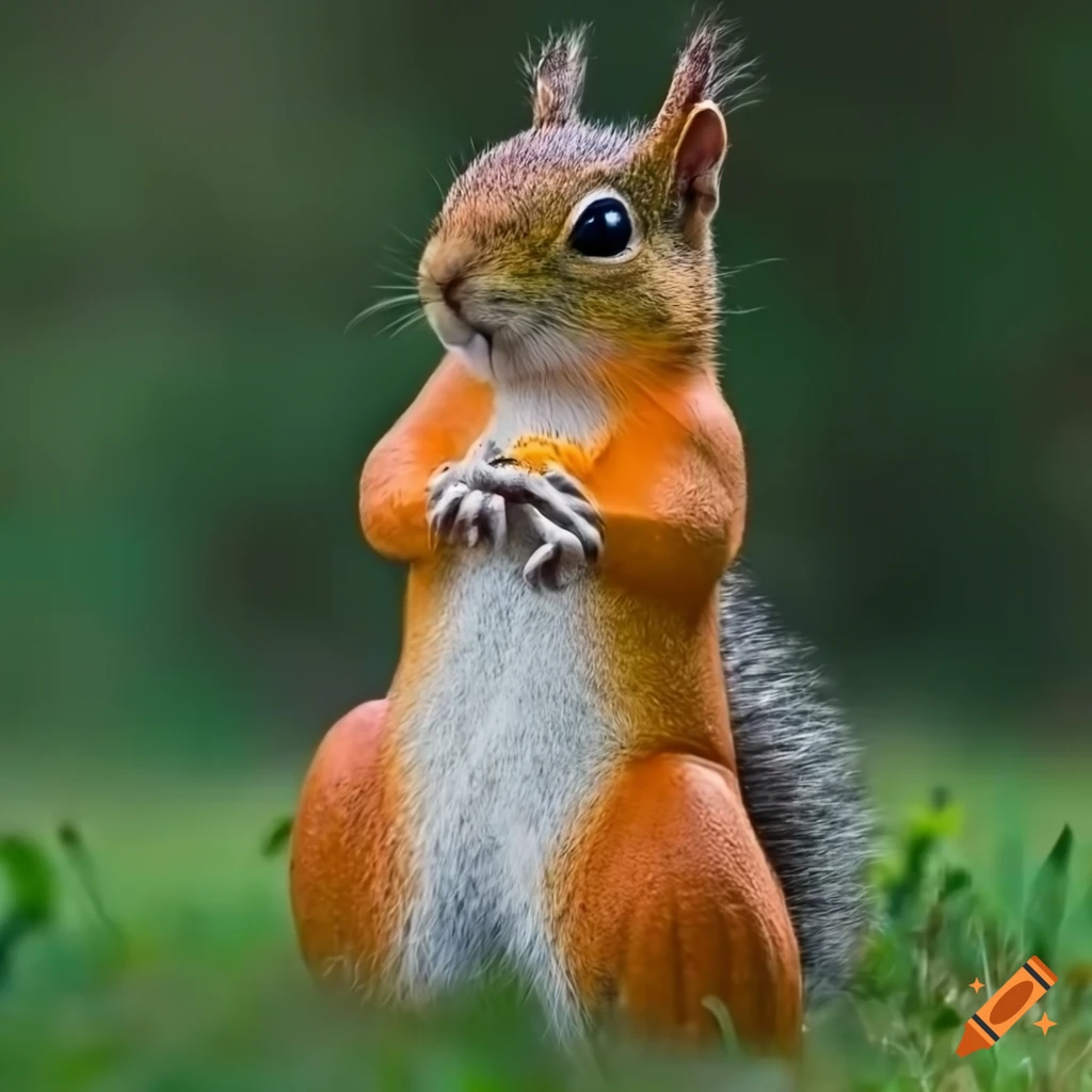 Hyper realistic squirrel on a Jack-o-lantern in high detail on Craiyon