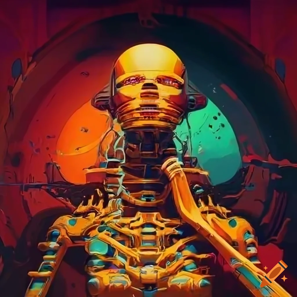 Organic sci-fi machine art by Akira Toryiama on Craiyon