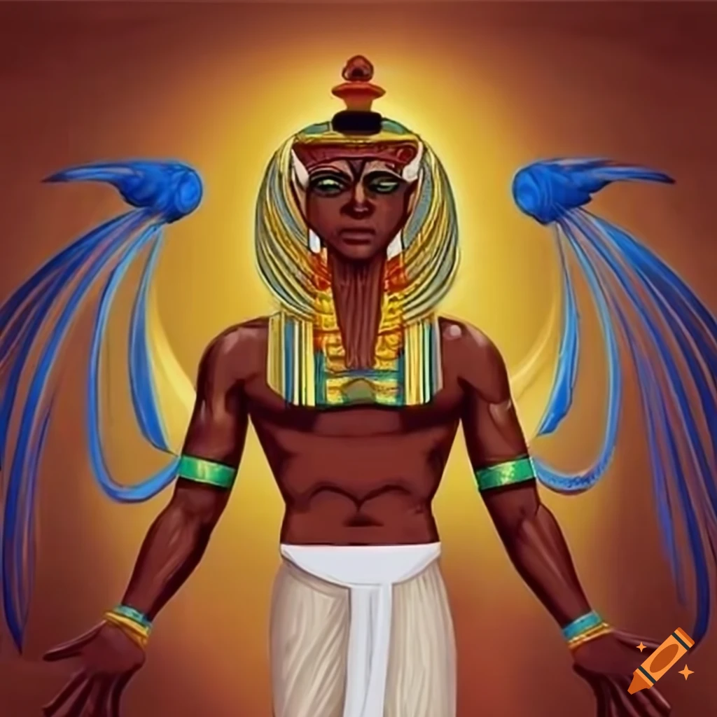 Egyptian god amen statue on Craiyon