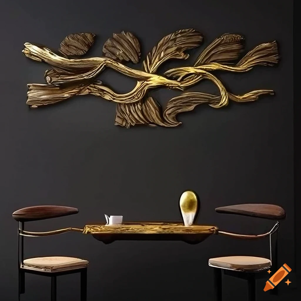 Luxurious wall art crafted from black walnut wood showcasing natural ...