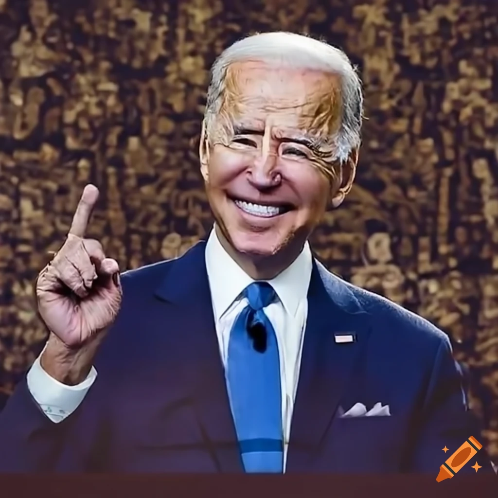 President Biden looking extremely joyous and happy on Craiyon