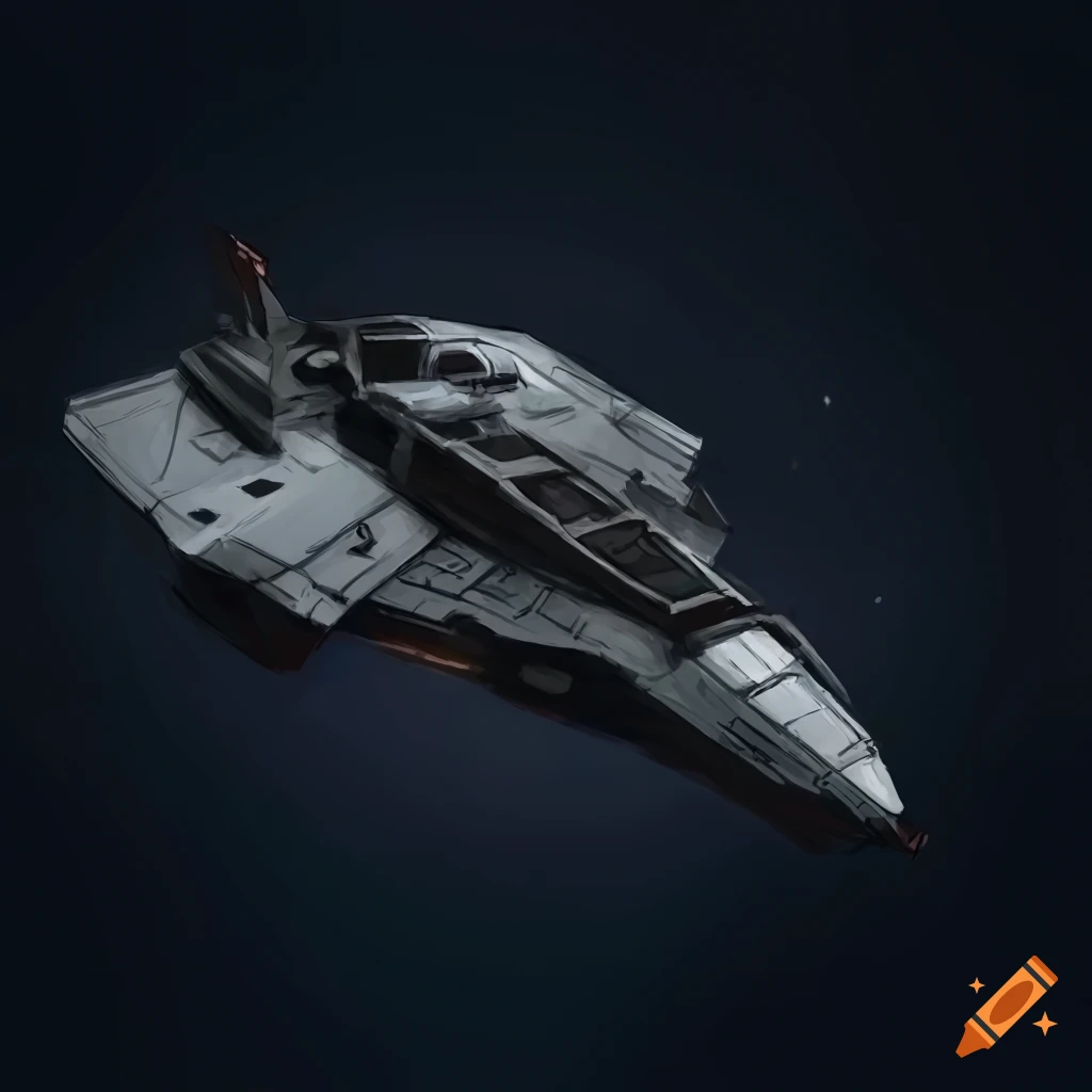 Realistic sci-fi starfighter for an empire in concept art on Craiyon