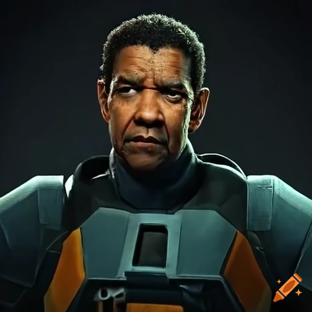 Denzel Washington as Gordon Freeman from Half-Life on Craiyon