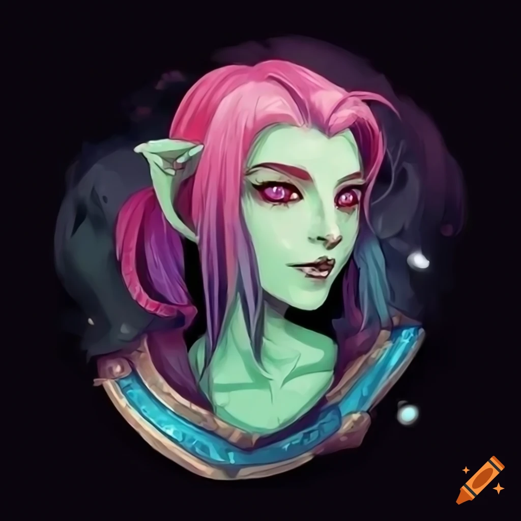 Pink-haired sorcerer with a magic staff and cute pink eyes in fantasy ...