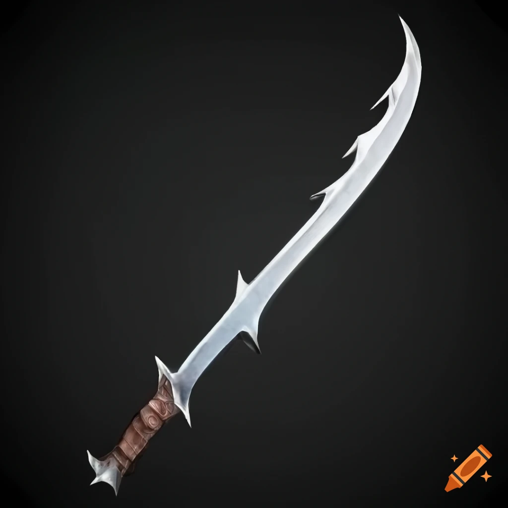 Mythic straight elite sword weapon with vertical symmetry on black ...