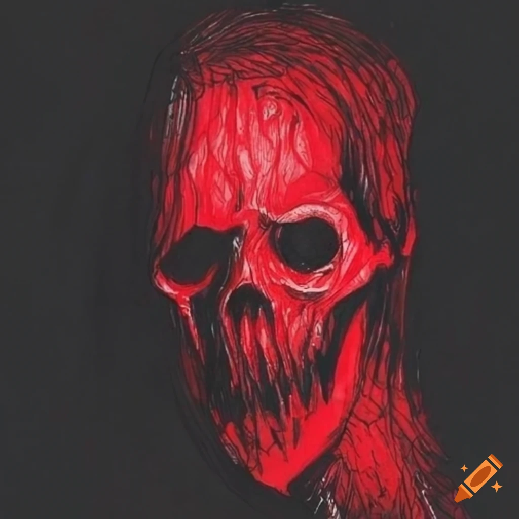 Intricate ink drawing of a tormented and anxious ghost on Craiyon