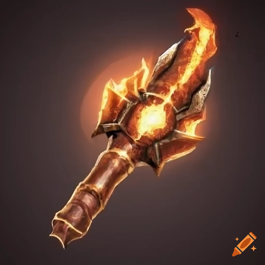 Powerful battle-worn divine hammer emitting heat and energy on Craiyon