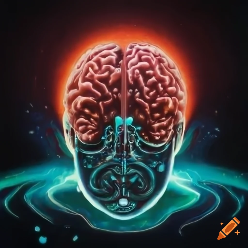 70s sci-fi organic machine art by akira toryiama blending brain ...