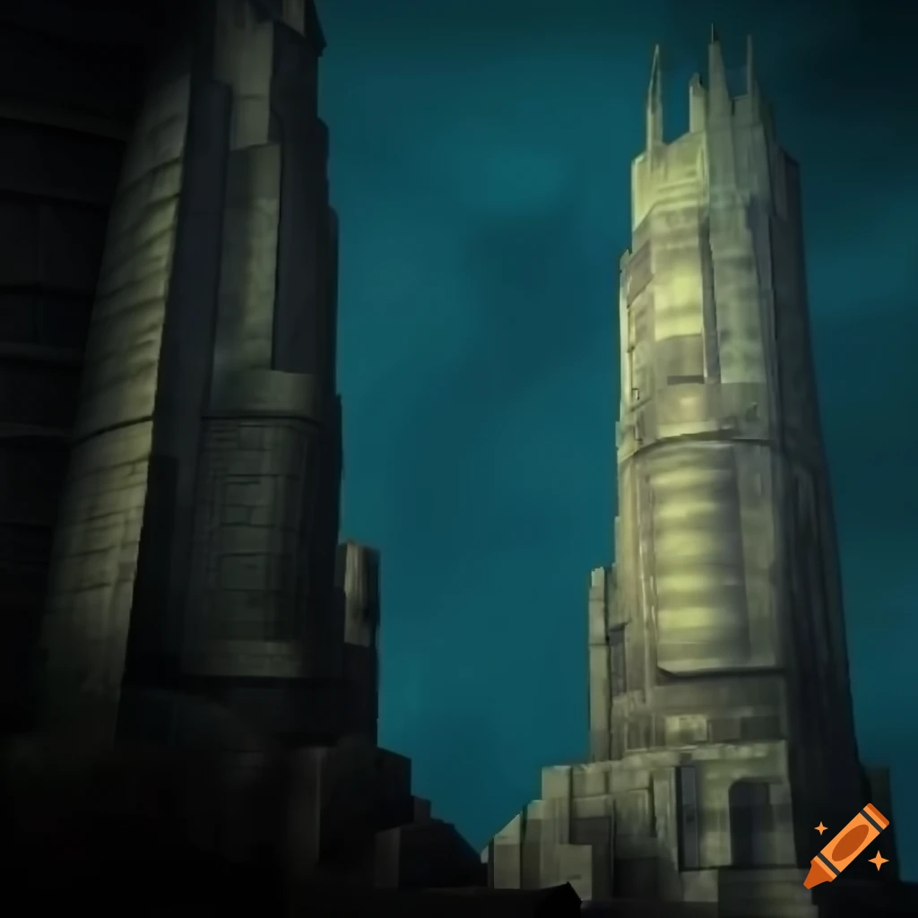 Citadel from Half-Life 2, a tall metallic building with cylindrical ...